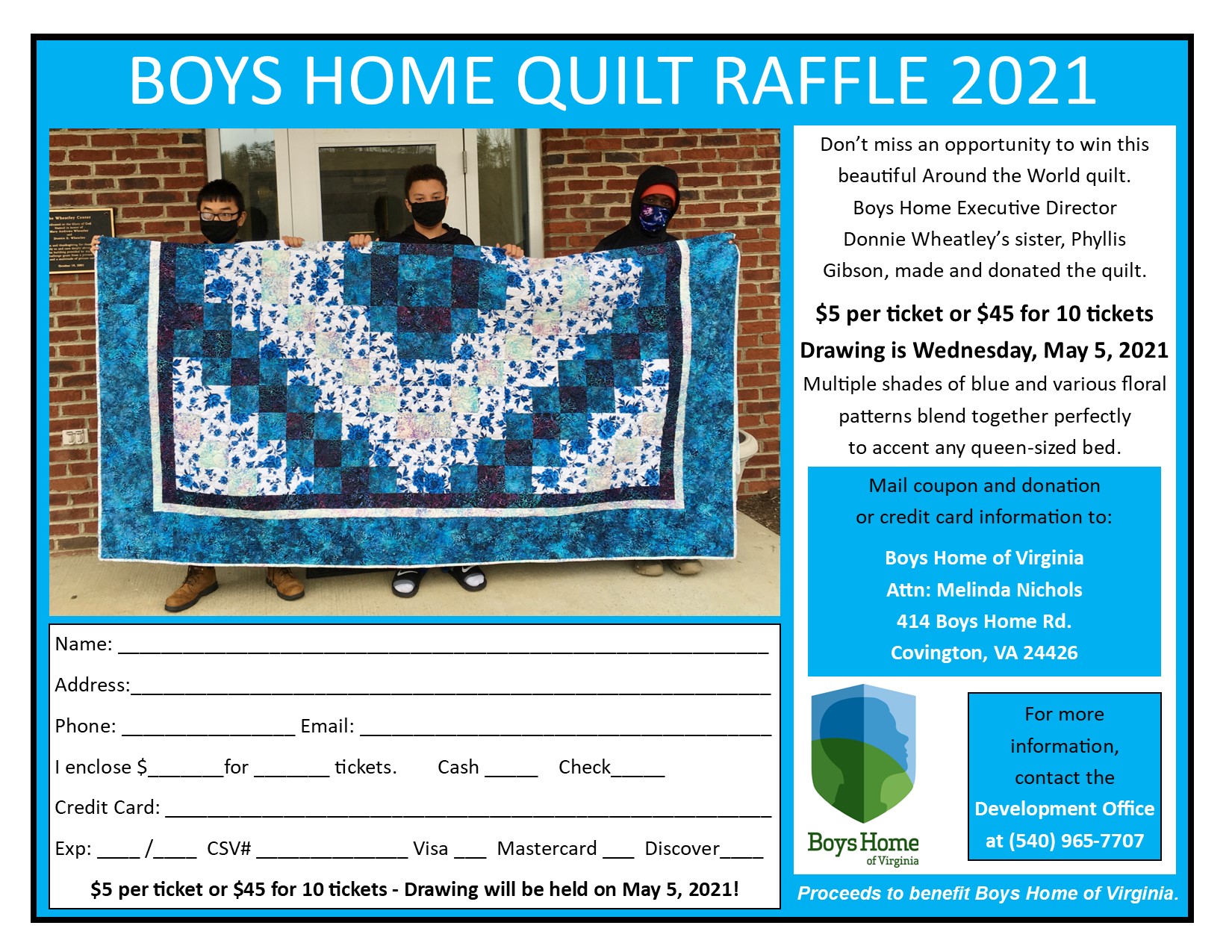 Boys Home Quilt Raffle 2021 | Boys Home, Inc.