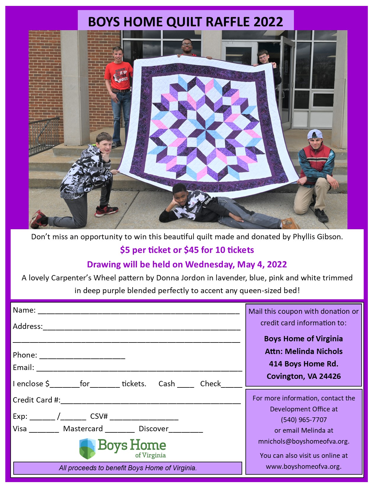 Boys Home Quilt Raffle 2022 | Boys Home, Inc.